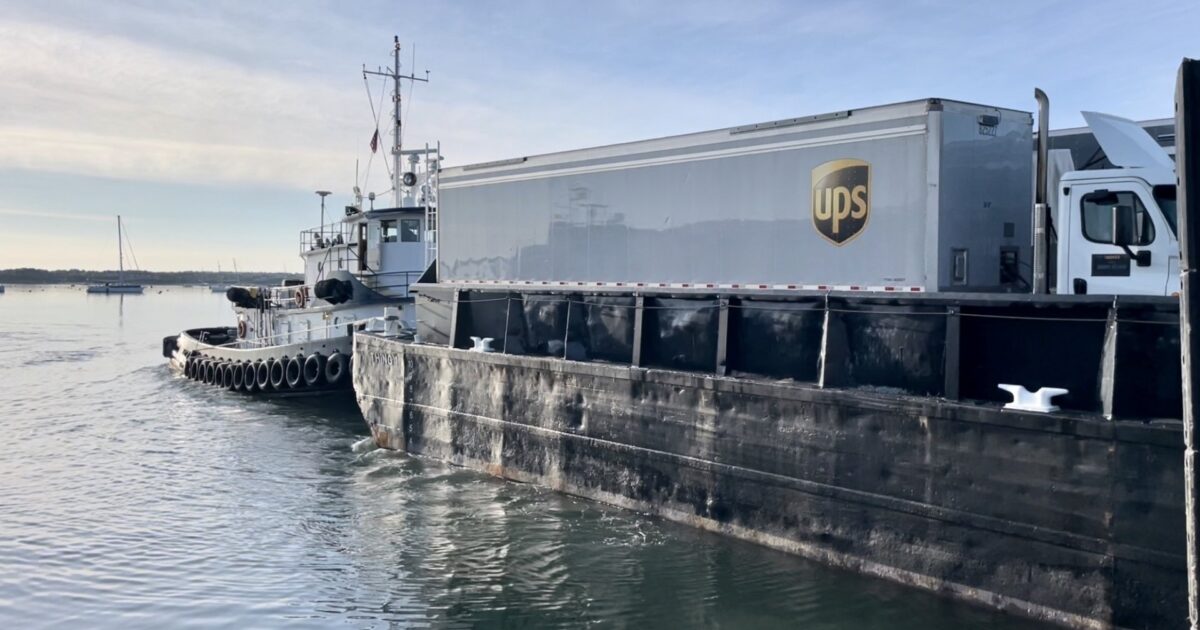 Nantucket Current | First UPS Truck Arrives On Nantucket By Tug